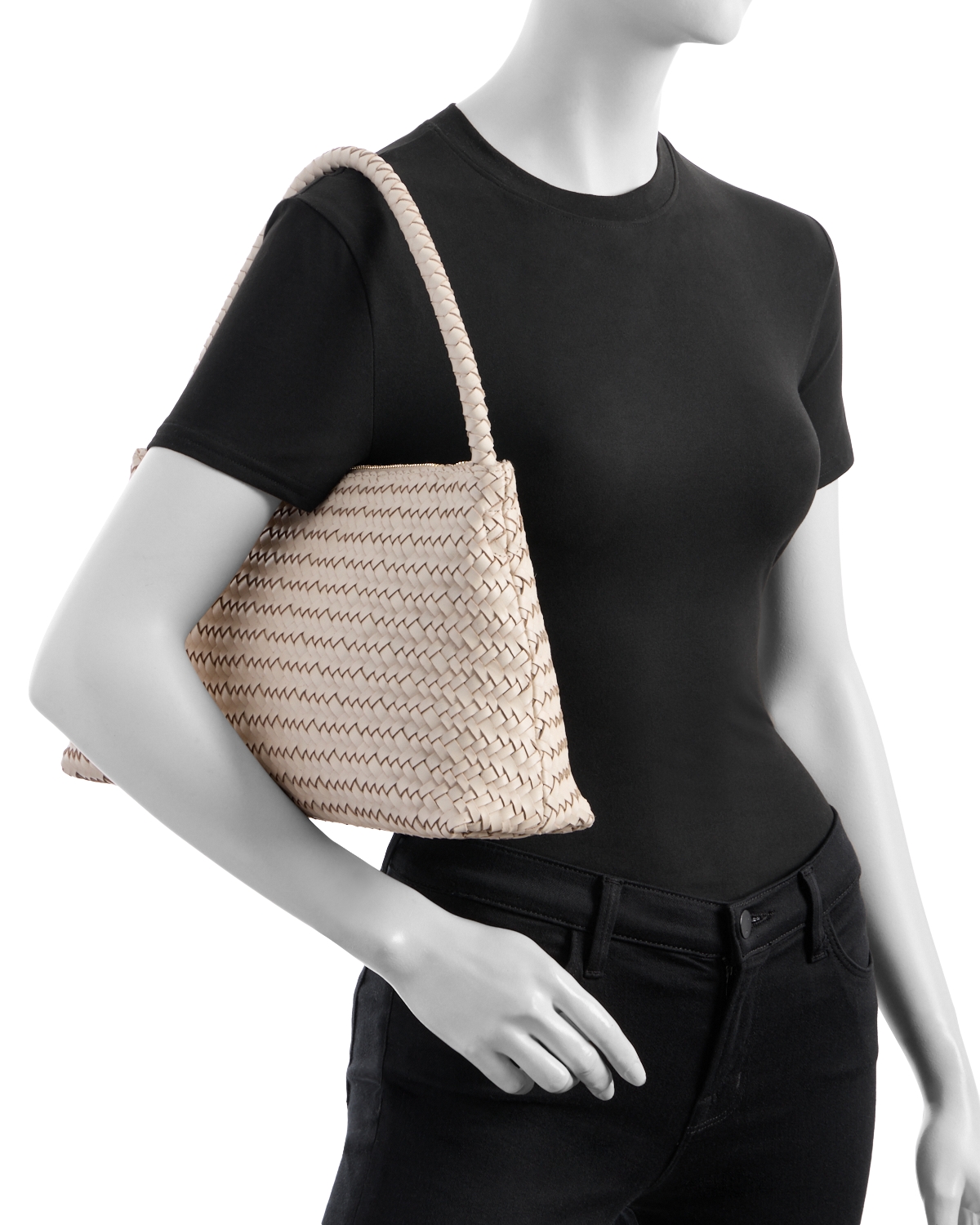 MADEWELL Large Leather Shoulder Bag Woven Collection